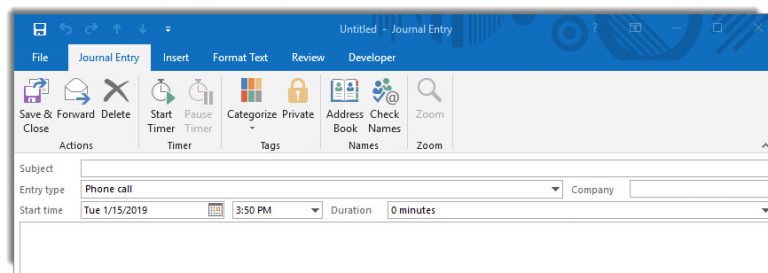 Outlook: Journal Feature – Office Bytes