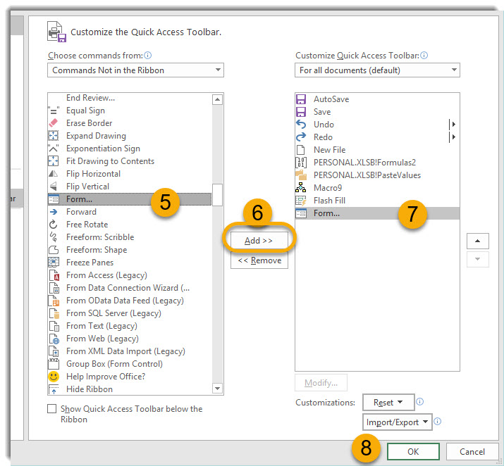 Excel: Form Entry for Tables – Office Bytes