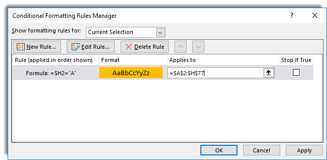 Excel Formatting An Entire Row Based On One Value Office Bytes