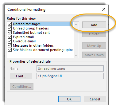 Outlook: Special View Settings with Conditional Formatting – Office Bytes