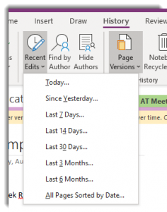 OneNote: History Tab and Restoring Page Versions – Office Bytes