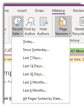 OneNote: History Tab and Restoring Page Versions – Office Bytes