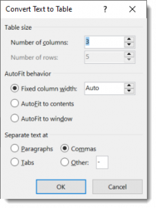 Word: Convert Text to Table, or Table to Text… in 3 Clicks – Office Bytes