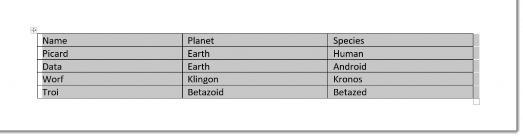 Word: Convert Text to Table, or Table to Text… in 3 Clicks – Office Bytes